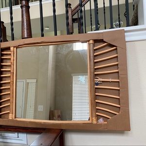 Wall Decor | Boho Chic Wooden Rectangle Mirror | Poshmark